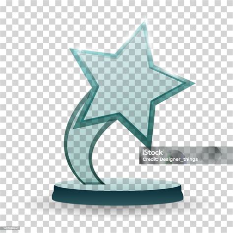 유리 트로피 상 투명 소재의 3d 우승자 상품 우승자 챔피언십을위한 업적 유리 도전 상품의 현실적인 아이콘입니다 스탠드의 크리스탈 형태 개념에 대한 스톡 벡터 아트 및 기타