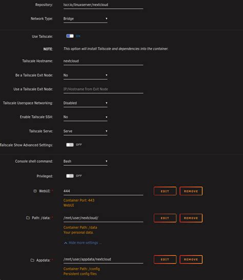Unraid 7 Nextcloud Docker With Tailscale General Support Unraid