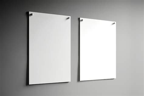 벽에 걸려 있는 빈 종이 무료 사진