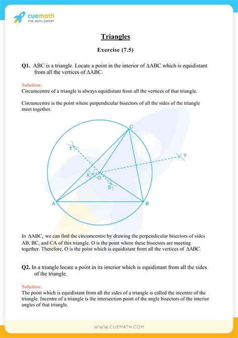 Ncert Solutions Class 9 Maths Chapter 7 Triangles Access Free Pdf