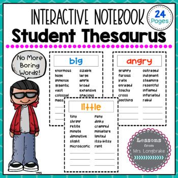 Thesaurus Synonym Interactive Notebook Mini Pages Personal Thesaurus