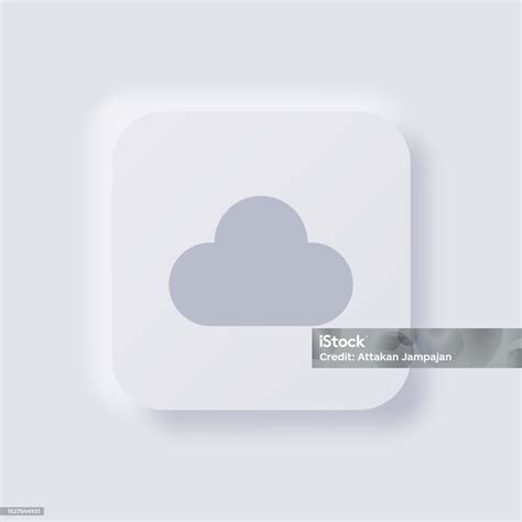 Cloud Icon White Neumorphism Soft Ui Design For Web Design Application Ui And More Button Vector