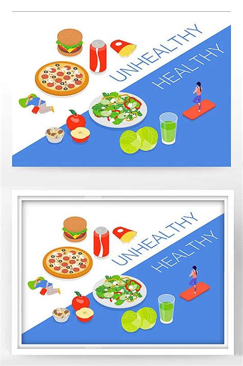 垃圾食品饮食海报插画 众图网 花瓣网