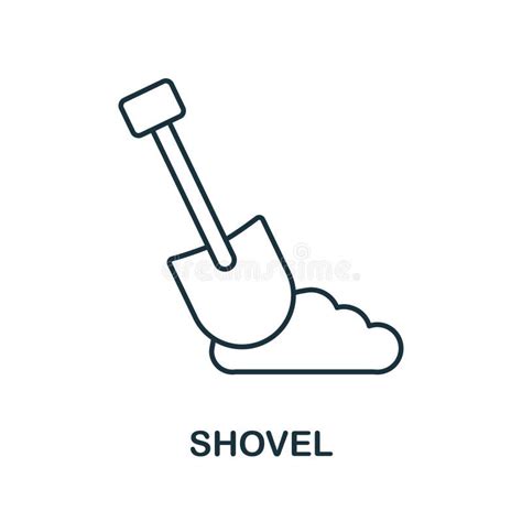Shovel Line Icon Monochrome Simple Shovel Outline Icon For Templates Web Design And