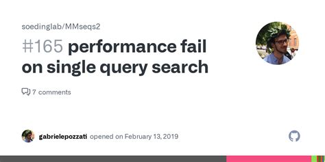 Performance Fail On Single Query Search · Issue 165 · Soedinglab