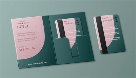 Room Plastic Key Card With Cover Template Mockup Free Vector