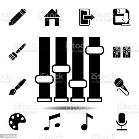 믹서 아이콘입니다 웹의 간단한 글리프 벡터 요소 Ui 및 Ux 웹 사이트 또는 모바일 응용 프로그램에 대한 설정 최소 아이콘 Dj에 대한 스톡 벡터 아트 및 기타 이미지