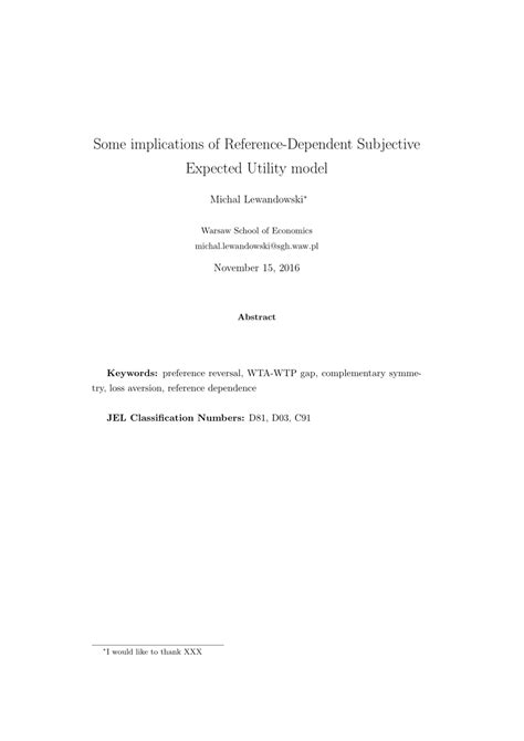 Pdf Is Expected Utility An Ex Hypothesis Some Implications Of The