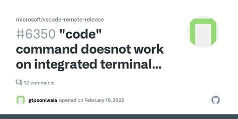 Code Command Doesnot Work On Integrated Terminal When Working On Remote Server · Issue 6350