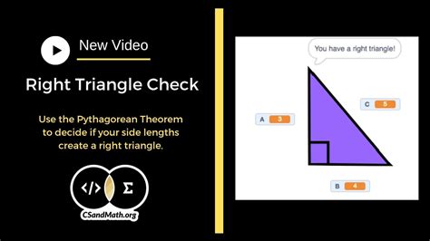 Pythagorean Theorem Right Triangle Check Scratch 30 Youtube Pythagorean Theorem Right Triangle Check Scratch 30 Youtube
