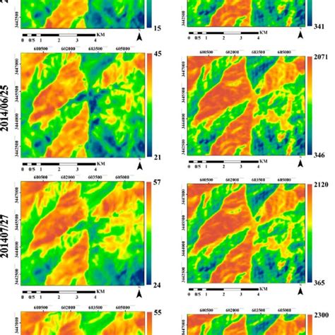 Optimal Lst Maps °c And Effective Cumulative Solar Irradiance W M −2
