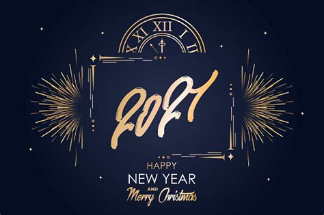 2021 년 새해 불꽃 놀이 금 프레임 반짝이는 입자 휴일 배너 전단지 카드 초대 표지 포스터크리스마스 스파클링 템플릿 점성술 스타일 벡터 그림입니다 2021년에 대한 스톡