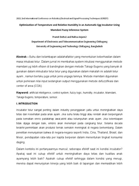 Review Optimization Of Temperature And Relative Humidity In An