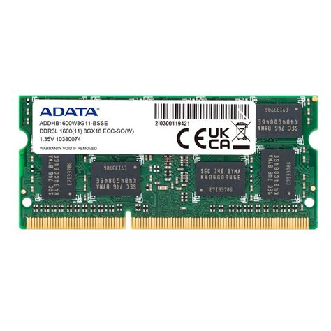 SO DIMM Memory Module DDR3L ECC SO DIMM ADATA Industrial DRAM DDR4 SDRAM ECC