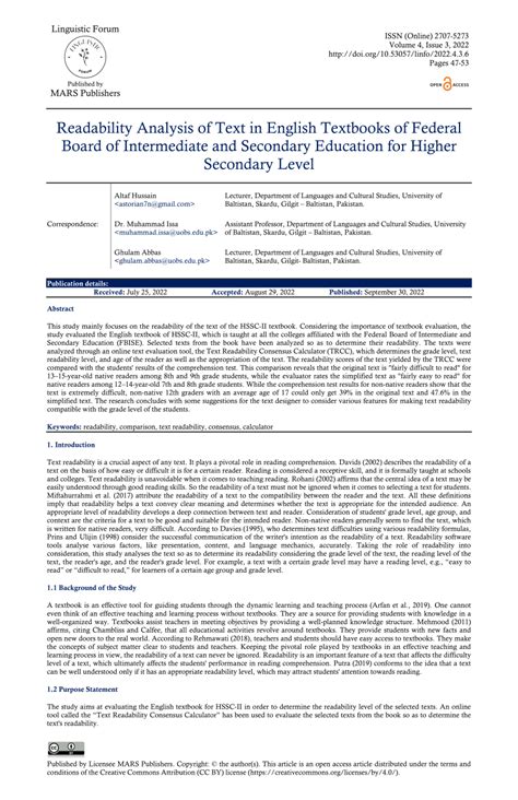 pdf readability analysis of text in english textbooks of federal