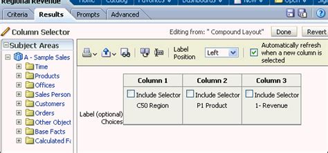 How To Edit Obiee Dashboard Column Selector Views Oracle Obiee Tutorials Discussions And Job