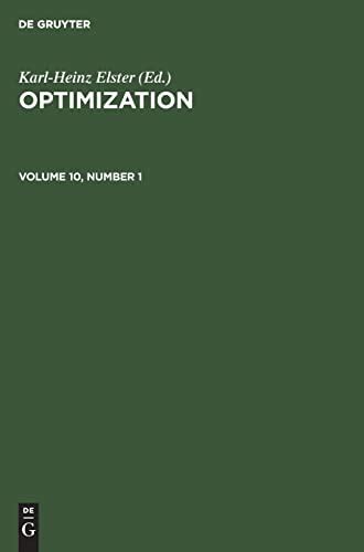 Optimization Volume 10 Number 1 By No Contributor Goodreads