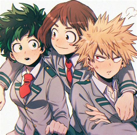 Genderbend Bakugou Katsuki And Genderbend Uraraka Ochako Genderbend