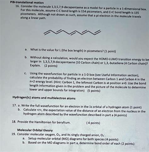 Solved Translational Motion Consider The Molecule 1 3 5 7 9