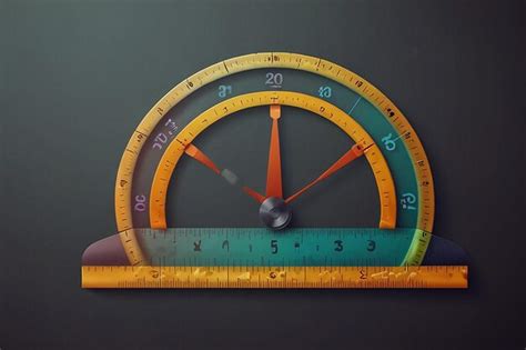 Protractor Ruler Measuring Tool 3d Vector Icon Cartoon Minimal Style