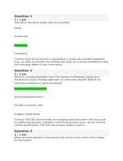 BIO Module Mastery Exam Docx Question Pts How Often Should An Action Plan Be