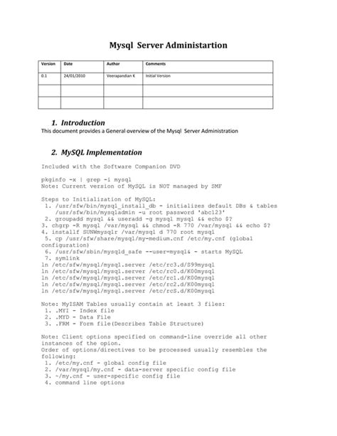 solaris mysql sop