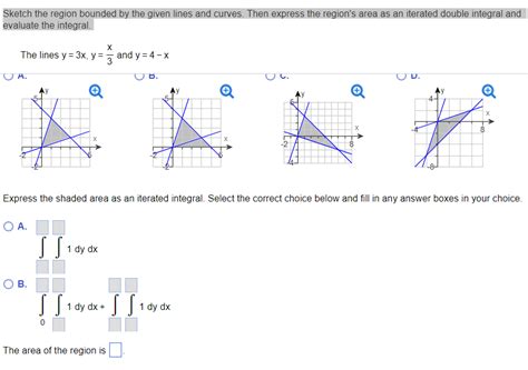 solved sketch the region bounded by the given lines and