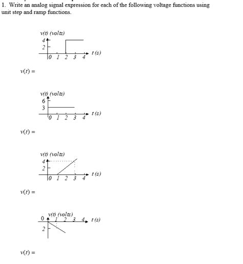 Solved 1 Write An Analog Signal Expression For Each Of The