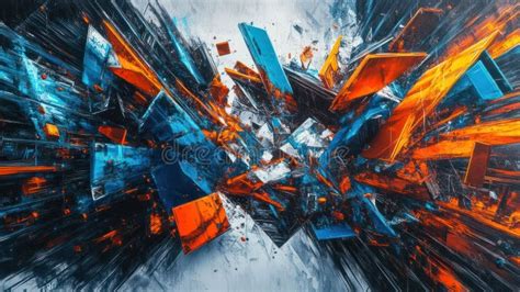 Abstract Explosion Of Vibrant Colors And Shapes Conveying Energy And Movement Stock