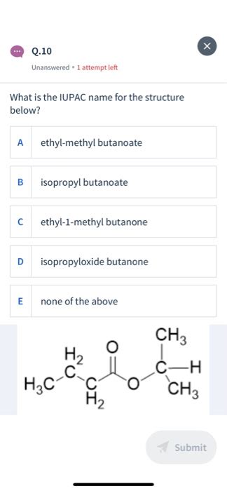 Isopropyl Butanoate Structure