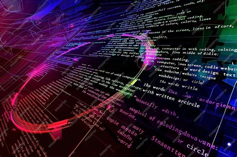 Colorful Code Lines On Black Background Displayed On Computer Screen