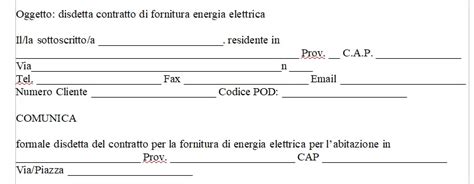 Modulo Disdetta Sorgenia Luce Word E Pdf
