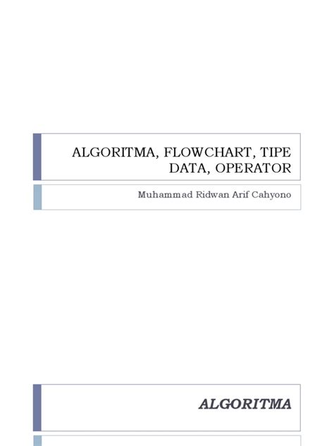 2 Algoritma Flowchart Tipe Data Operator Pdf