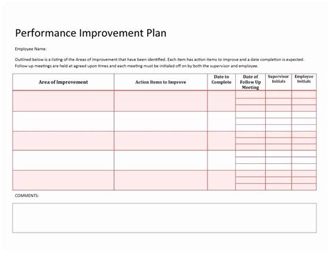 Performance Management Plan Template Shooters Journal