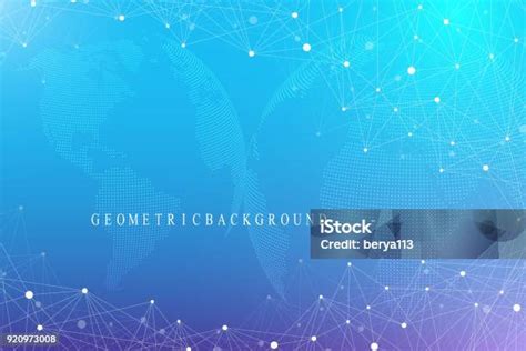 세계 글로브와 가상 그래픽 배경입니다 글로벌 네트워크 연결입니다 디지털 데이터 시각화입니다 연결 두 반구의 지구입니다 벡터 일러스트 레이 션 빅데이터에 대한 스톡 벡터 아트