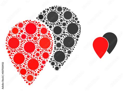 Map Pointers Mosaic Icon Vector Collage Is Composed Of Randomized Bacilla Parts Bacilla Mosaic