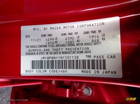2022 Mazda3 Color Code 46v For Soul Red Crystal Metallic Photo