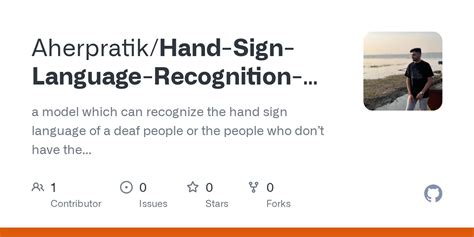 Github Aherpratik Hand Sign Language Recognition Using Ai A Model