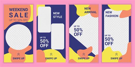 소셜 미디어 네트워크에 대한 트렌디 한 편집 가능한 Ig 이야기 템플릿 디자인 주말 판매 프로모션 벡터 판매 배너 배경 모바일