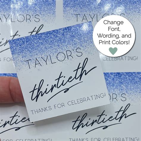 Custom 30th Birthday Stickers Etsy