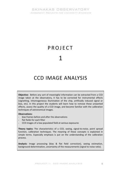Project 1 Ccd Image Analysis