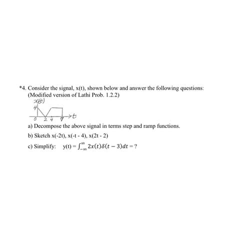 solved 4 ﻿consider the signal x t ﻿shown below and