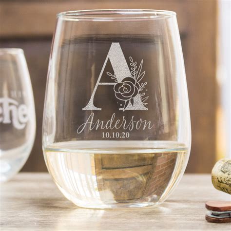 Engraved Wine Glasses Personalized Glassware By Everything Etched