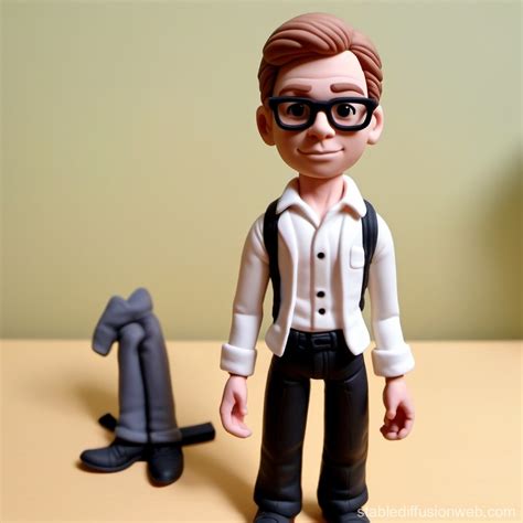 Young Nerd In White Shirt And Black Pants Stable Diffusion Online