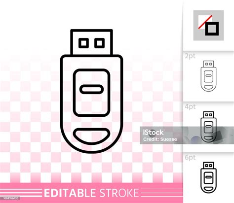 Usb 플래시 간단한 검은 선 벡터 아이콘 Usb 메모리에 대한 스톡 벡터 아트 및 기타 이미지 Usb 메모리 Usb