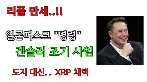 리플 Xrp 진짜 일론머스크 무섭다 무서워 Youtube