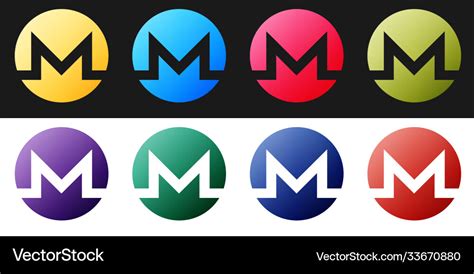 Set Cryptocurrency Coin Monero Xmr Icon Isolated Vector Image