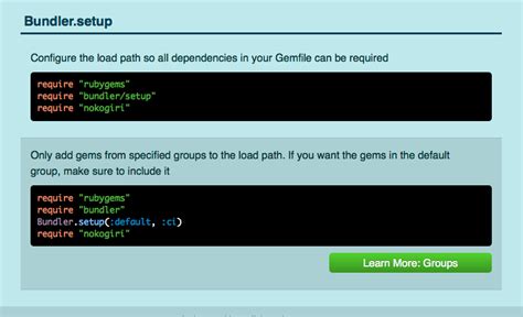 Ruby On Rails What Does This Instruction In The Bundler Setup Mean Stack Overflow