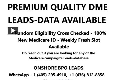 PPT PREMIUM QUALITY DME LEADS DATA AVAILABLE 1 PowerPoint Presentation Free To Download