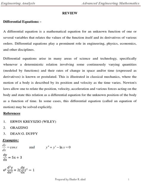 Engineering Analysis Pdf